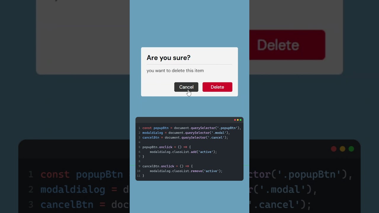Simple Modal Popup with HTML, CSS & JavaScript | No Libraries