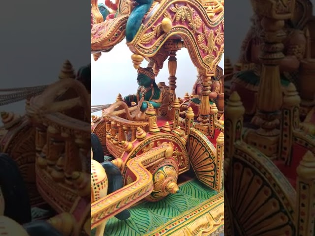 Wooden Statue and Animals - Wooden Arjun Rath Manufacturer from Jaipur