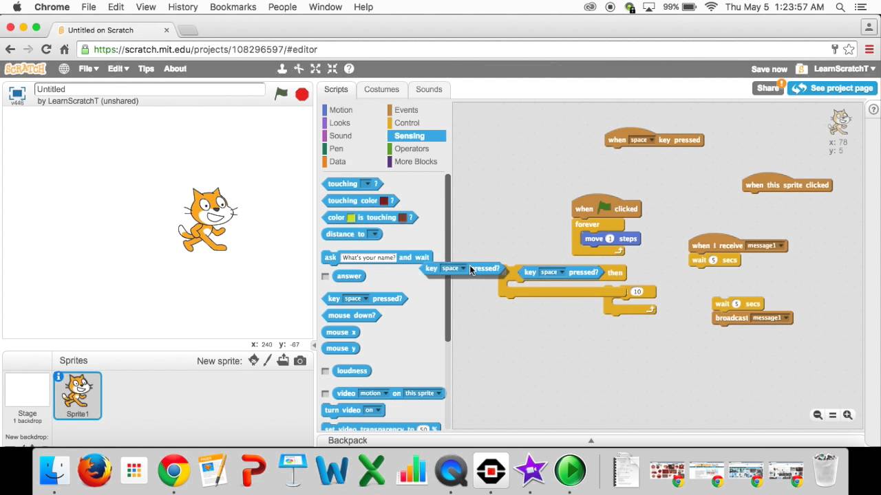 Scratch Tutorial #2: The Events and Control Tabs