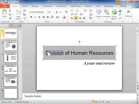 PowerPoint 2010 Look Up Words in the Thesaurus
