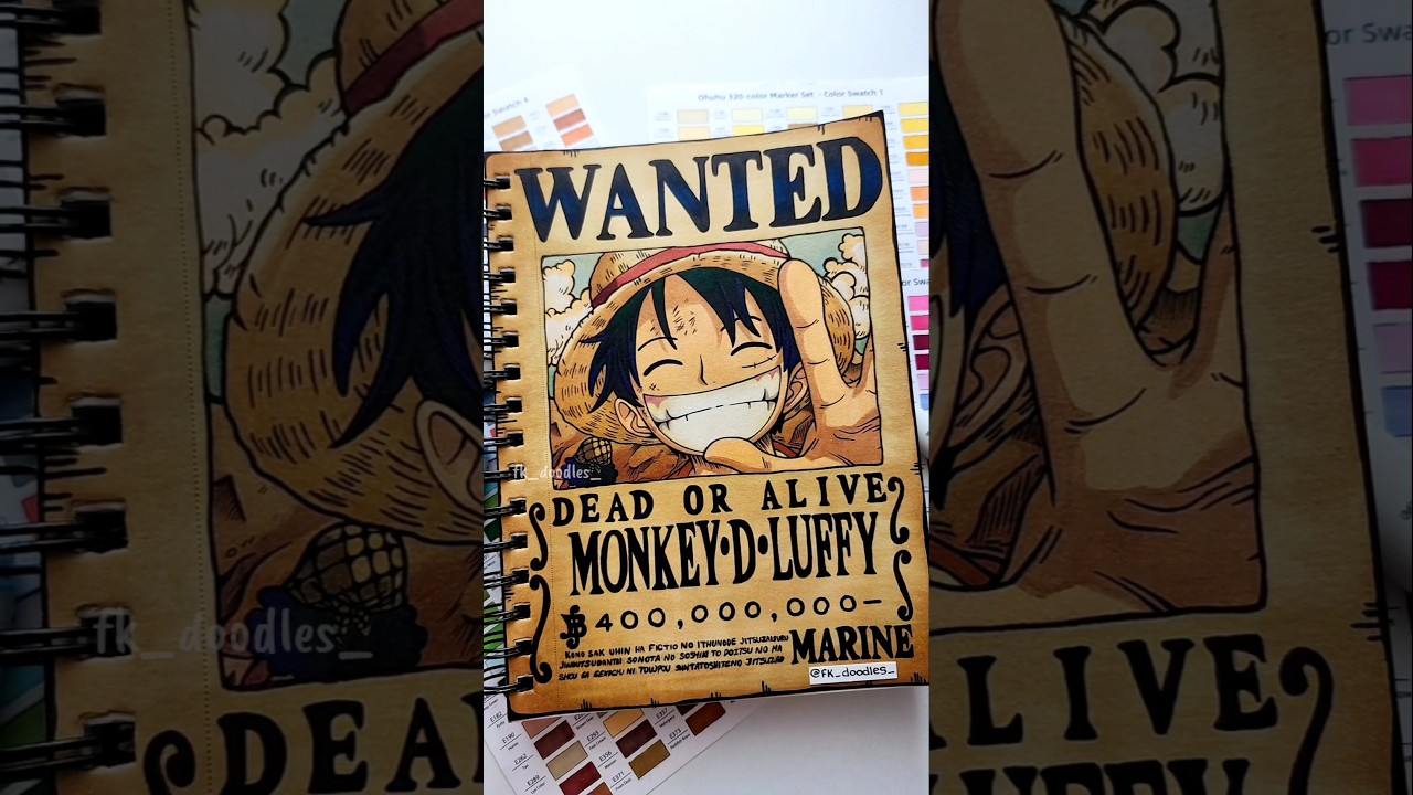 Drawing Luffy’s Wanted Poster | One Piece 🏴‍☠️