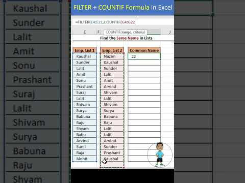 FILTER + COUNTIF Formula in Excel #excel #exceltips #shorts #exceltips #exceltutorial #msexcel
