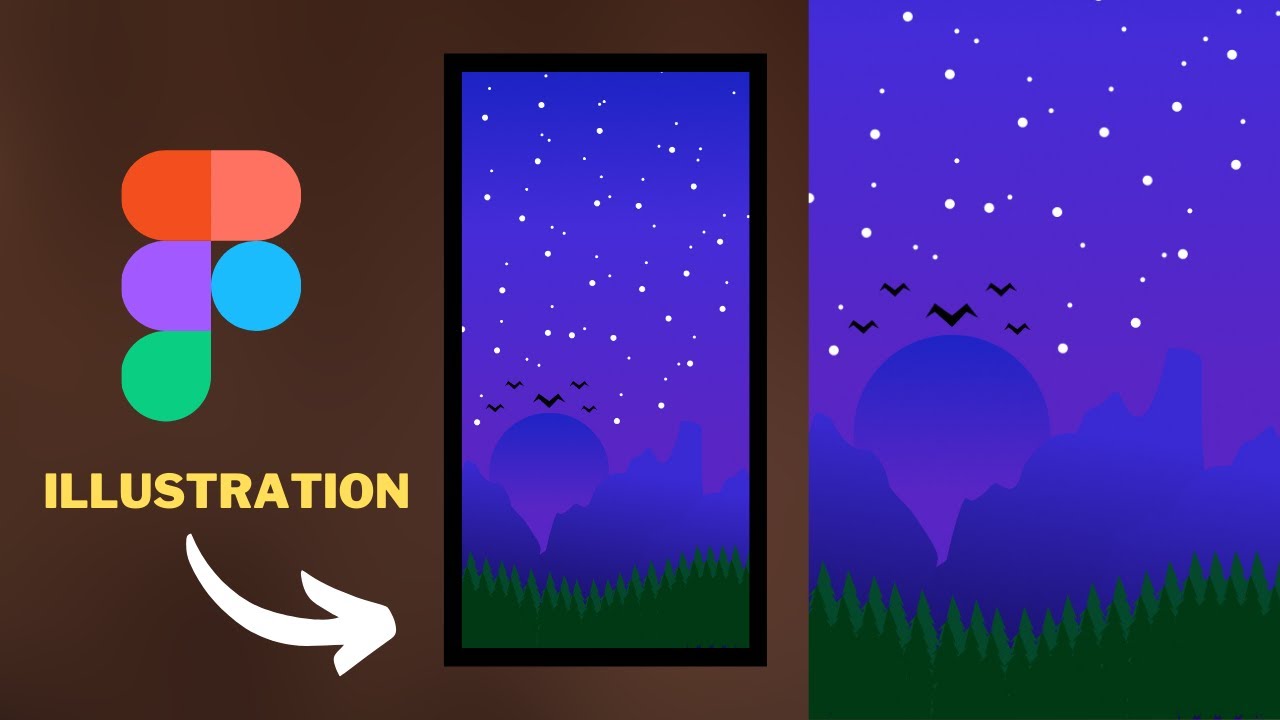 Figma Tutorial - Mountain Vector Illustration In 6 Minutes | Illustration Tutorial