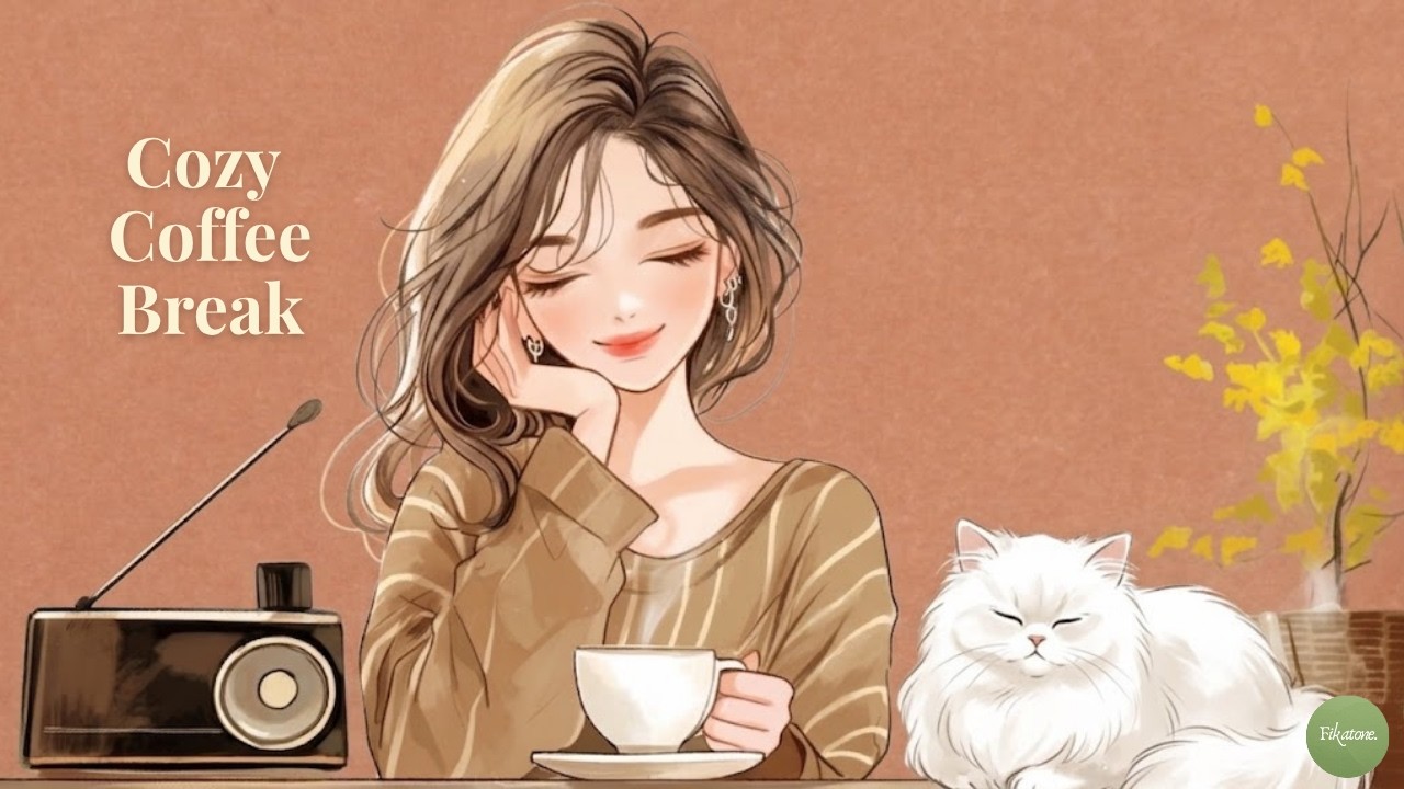 🐱 Cozy Coffee Break | Vintage Jazz BGM with Cat & Radio ~  Music for Study, Work & Relaxing