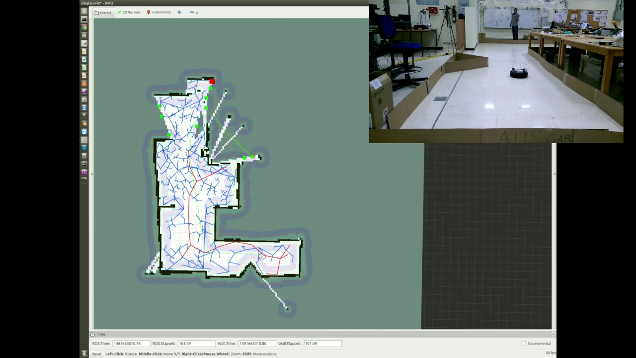 RRT Map Exploration, single robot, real test