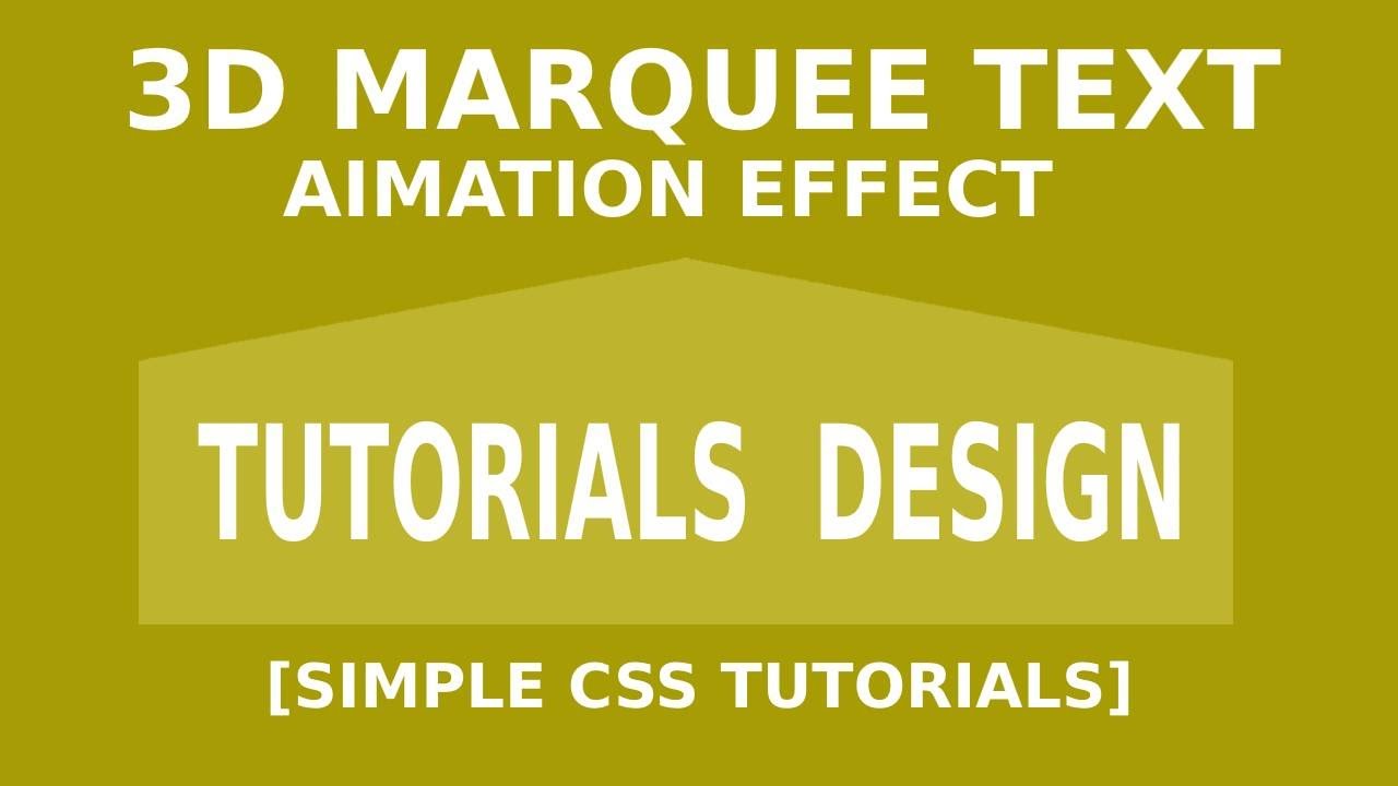 Pure CSS 3D Marquee Text Animation Effects Simple Html CSS | Tutorials Design