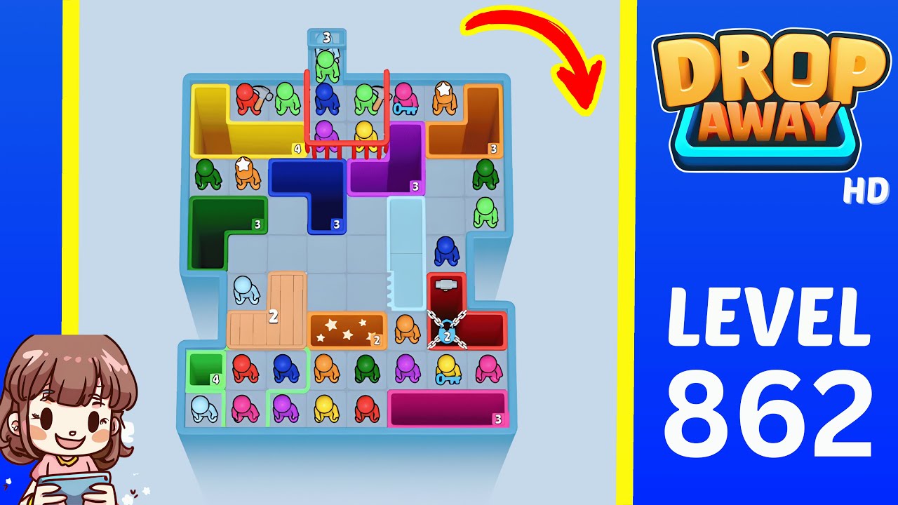 Drop Away Level 862 Solution Walkthrough