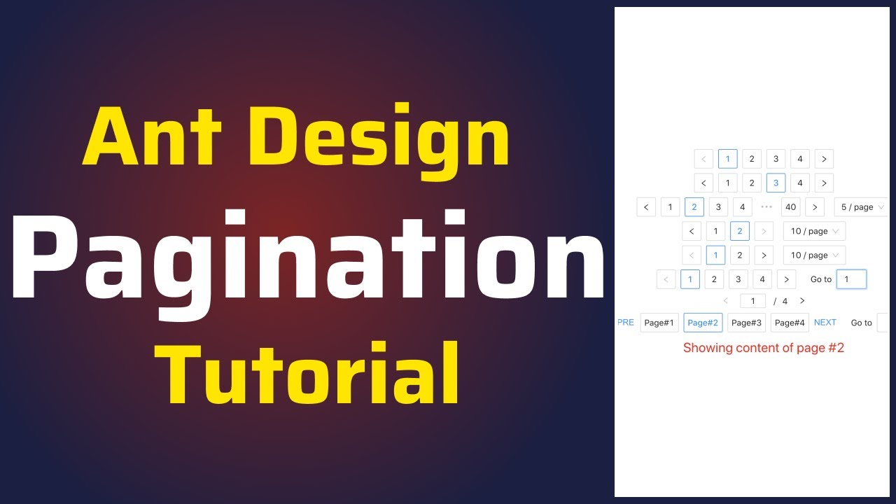 Ant Design tutorial for pagination in ReactJS | Customize Pagination in Antd | ReactJS Tutorial