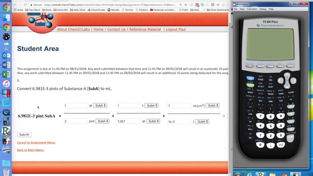 CHEM21 Dimensional Analysis Demo
