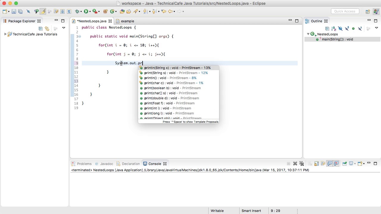 Java Tutorial 20 - Nested Loops