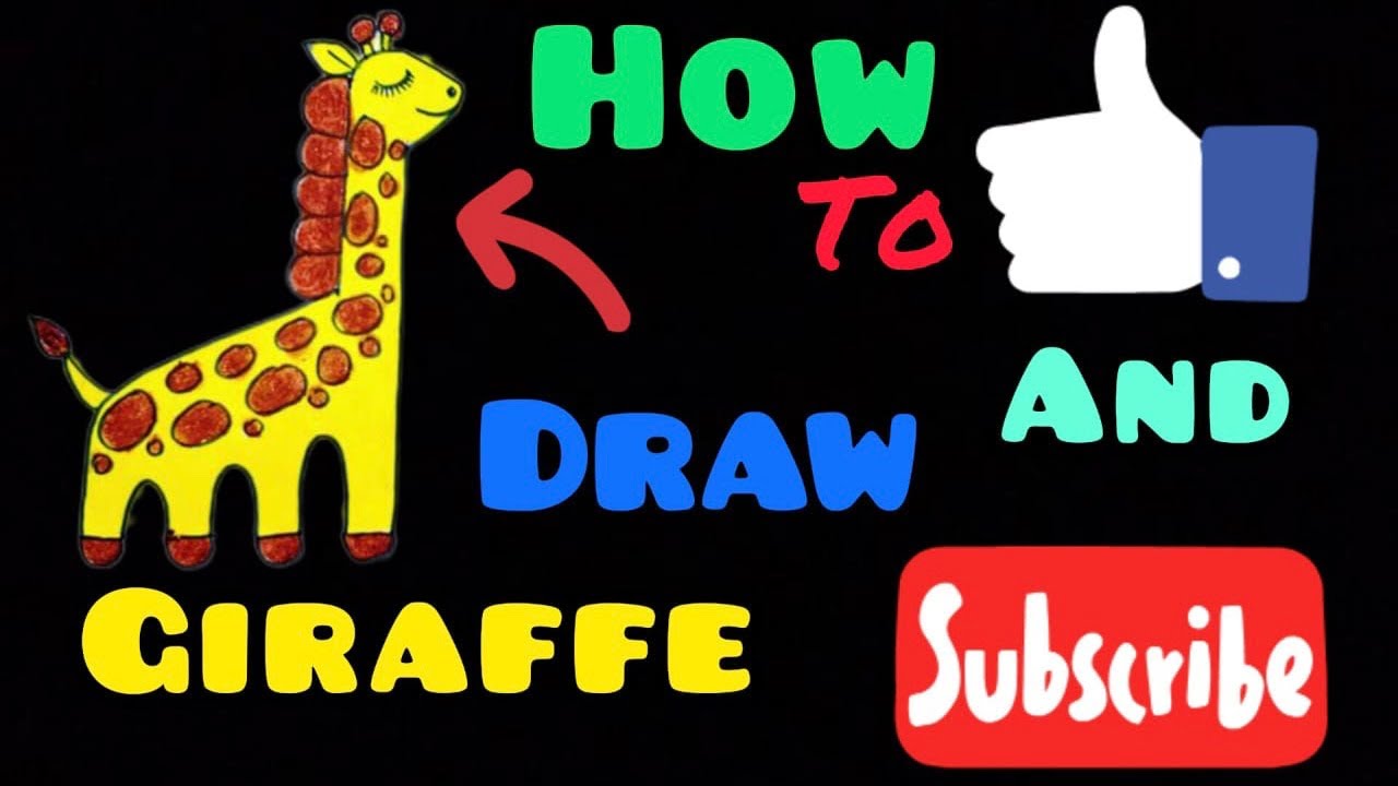 Easy How to Draw a Giraffe Head Tutorial and Giraffe Head Coloring Page