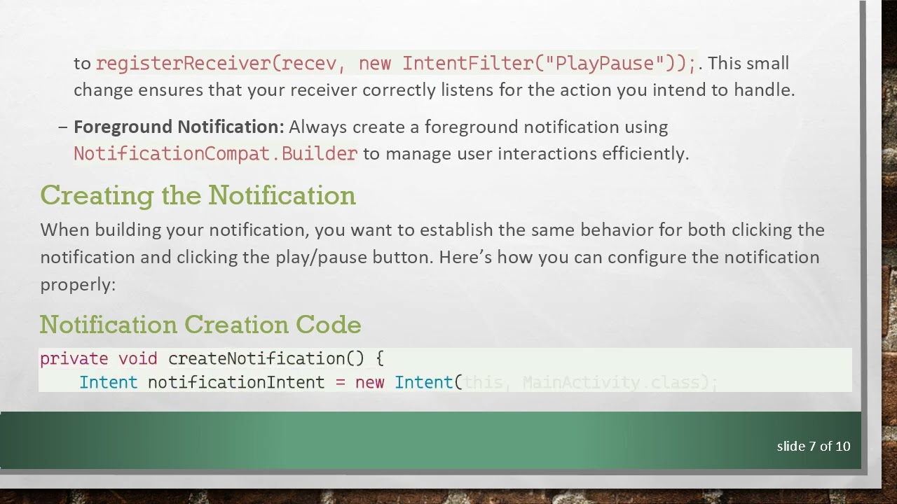 How to Play and Pause Music Through a Notification Using Service on Android