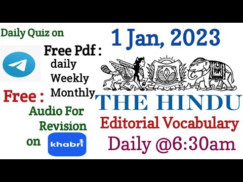 The Hindu Vocab Today 1 Jan, 2023 I The Hindu Vocab I The Hindu Editorial Vocabulary I