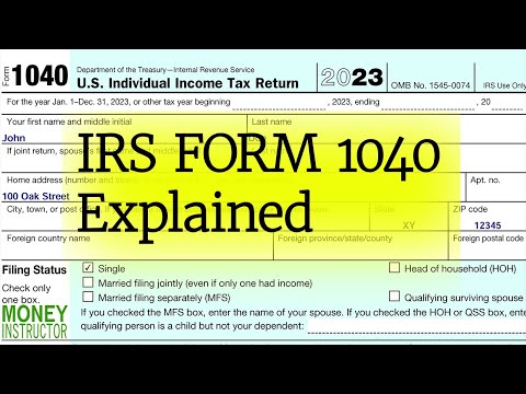 Form 1040 2023 | IRS Tax Filing | Single No Dependents | Money Instructor