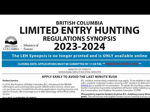 British Columbia Limited Entry Hunting (LEH) Overview + Application Strategy Tips