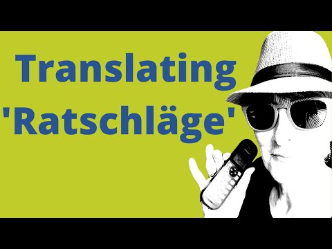 How Can We Translate 'Ratschläge'? #Shorts