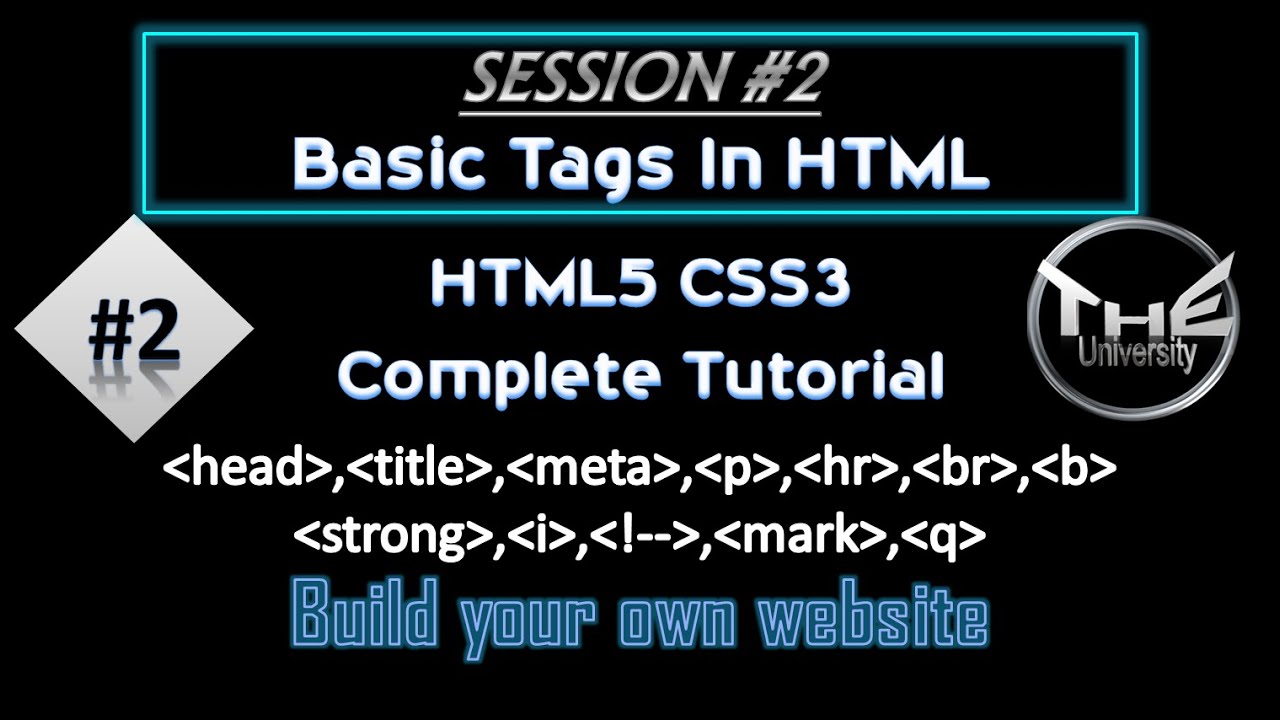 SESSION 2 || HTML5 CSS3 Tutorial for beginners ||  #howtomakewebsite #whatishtml #basictagsinhtml