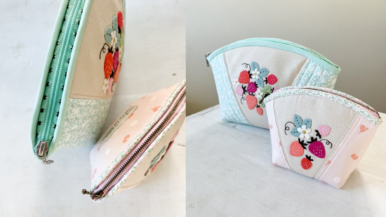 How to sew  Clamshell Zipper Pouches | Sewing Pattern | Beginner Friendly Sewing