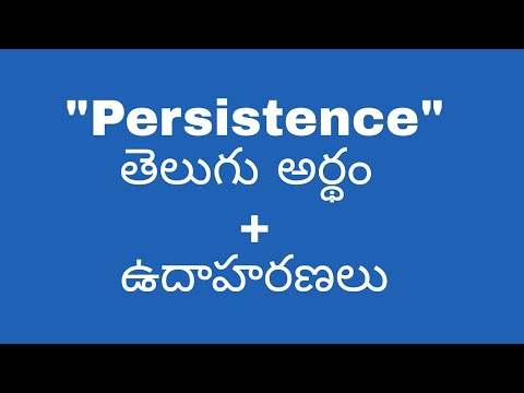 Persistence meaning in telugu with examples | Persistence తెలుగు లో అర్థం @meaningintelugu