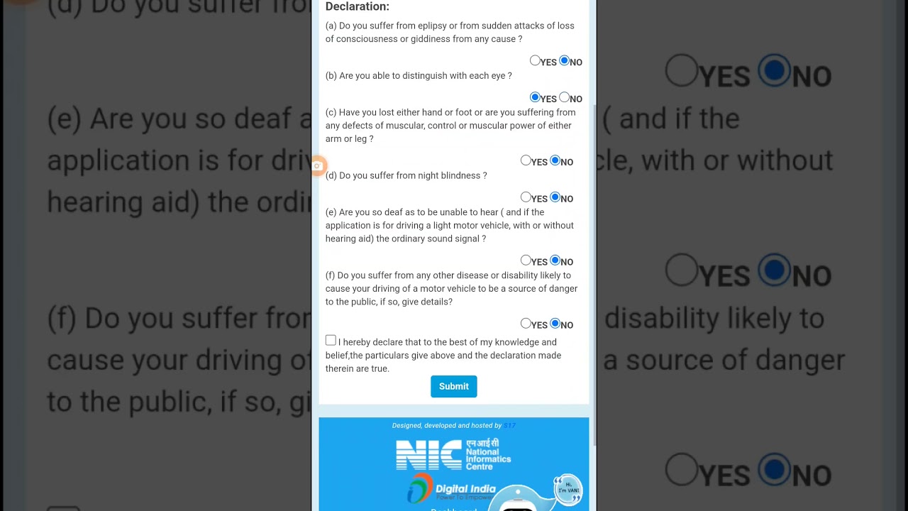 LL licence self declaration form #learninglicence #drivinglicence #parivahan #selfdeclaration #viral