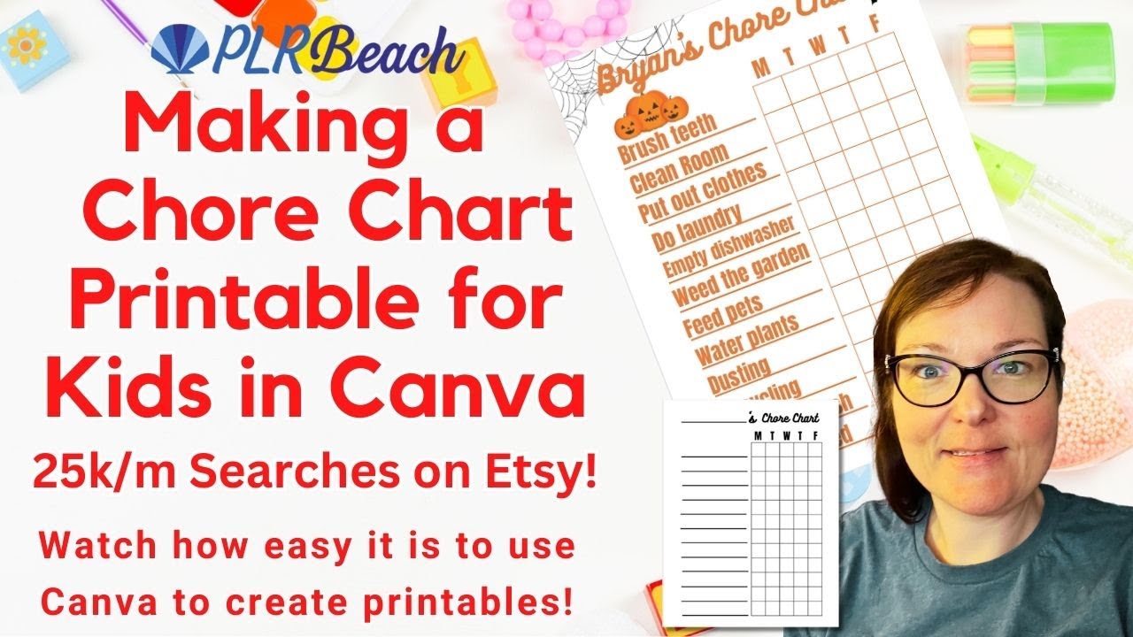How to Make a Chore Chart Printable for Kids in Canva | Crafty Becky Tutorials