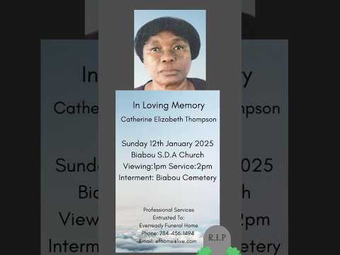 Catherine E. Thompson | Funeral Announcement #obituariessvg