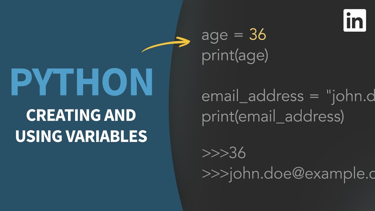 Python Tutorial - Assigning and using variables