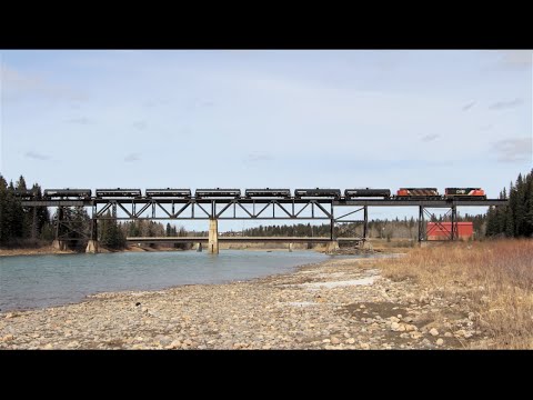 CN 552 - North Saskatchewan River Trestle - Rocky Mtn. House - 2016.04.05