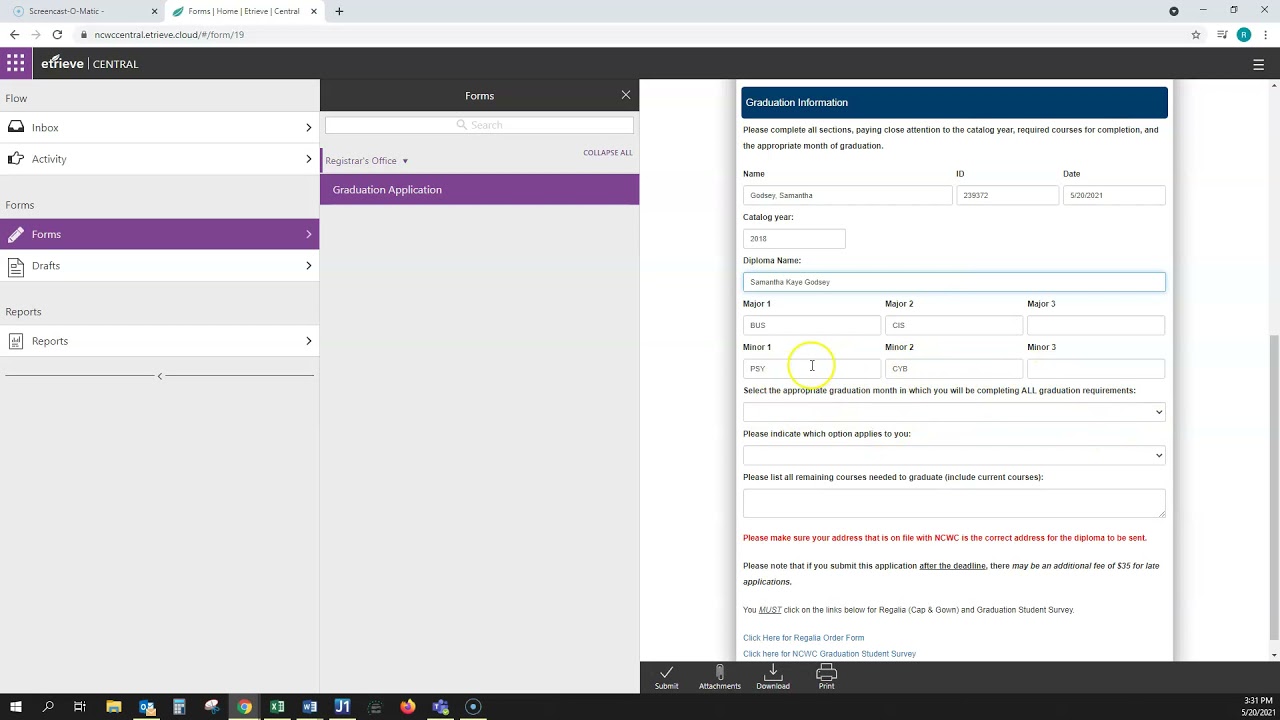 NCWC How to Apply for Graduation