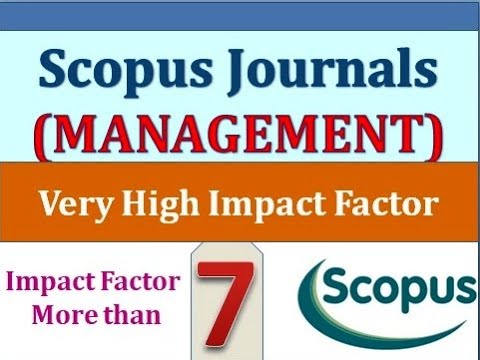 Scopus Journals for Management, Commerce - High Impact Factor| Fast Publication Scopus Journals