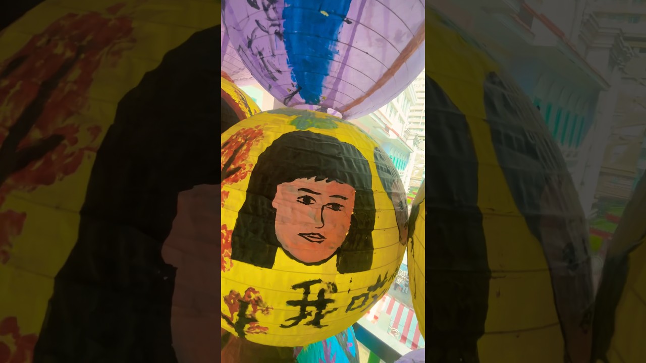 Creepy child paintings on Chinese lanterns