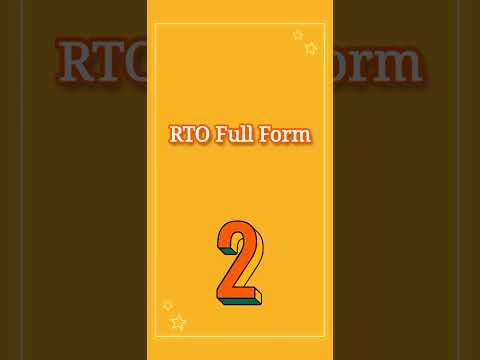 RTO Full Form || gk #gkquiz #gkallexam