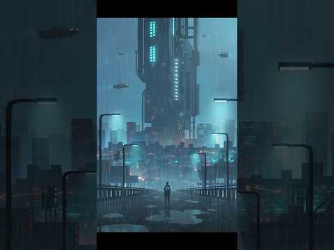 Drawing a sci-fi scene ✨ #illustration #arttutorial #drawing