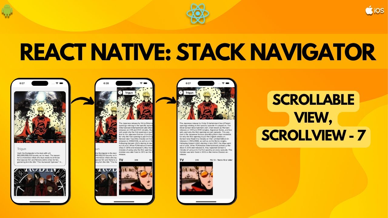 React Native Stack Navigator: Scrollable View - 7