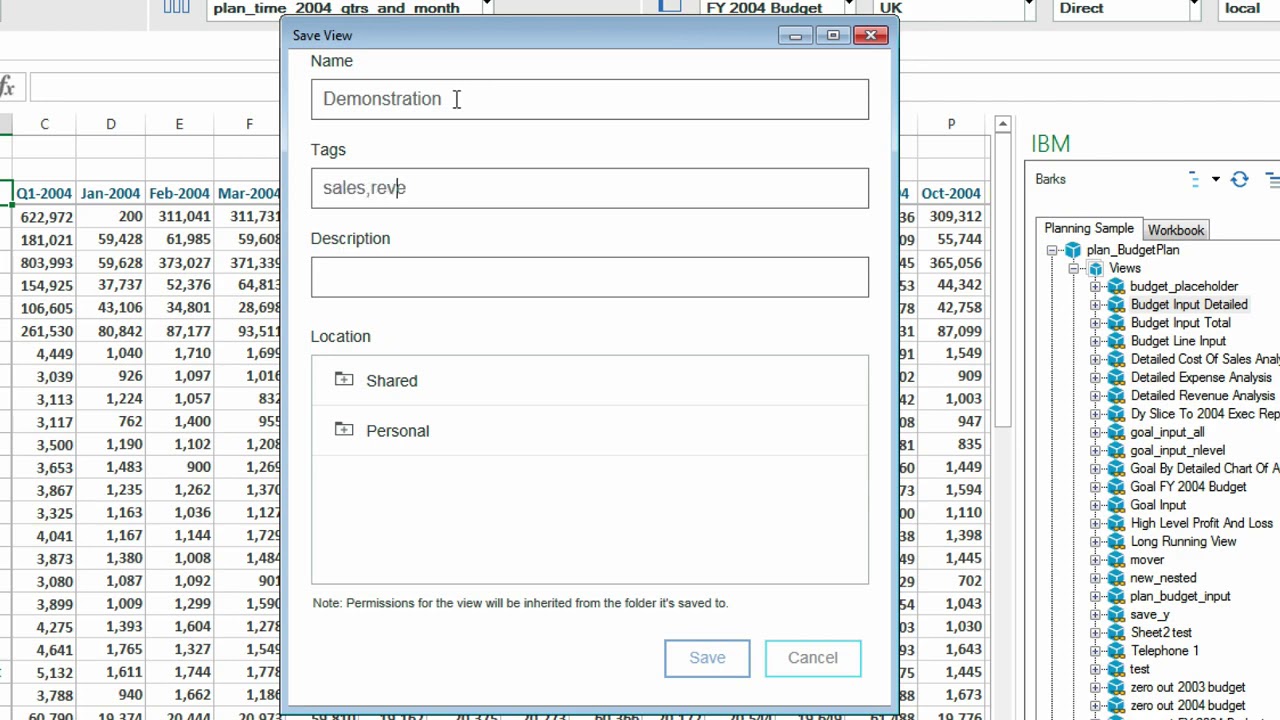 Saving to the Planning Analytics Workspace Content Store