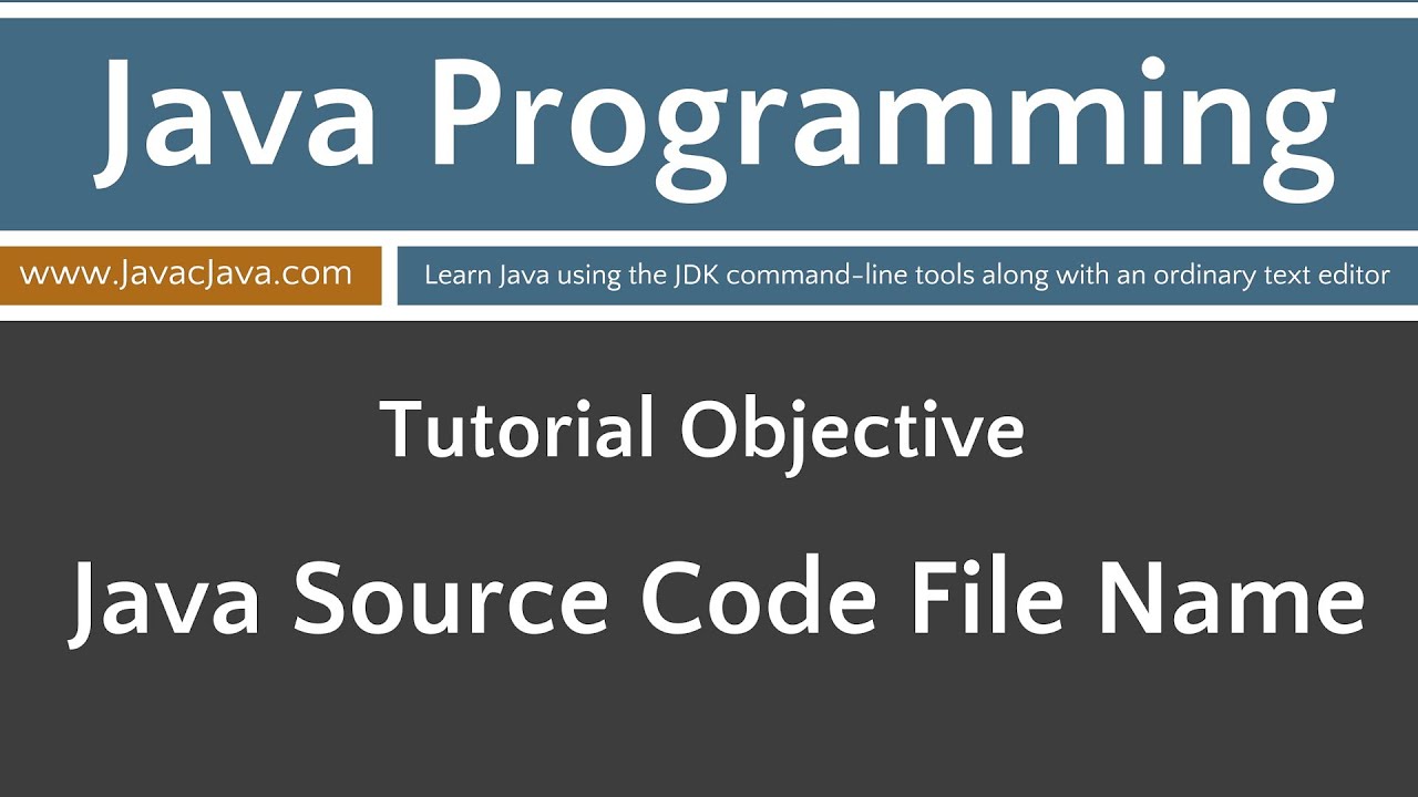 Learn Java Programming - Source Code File Names