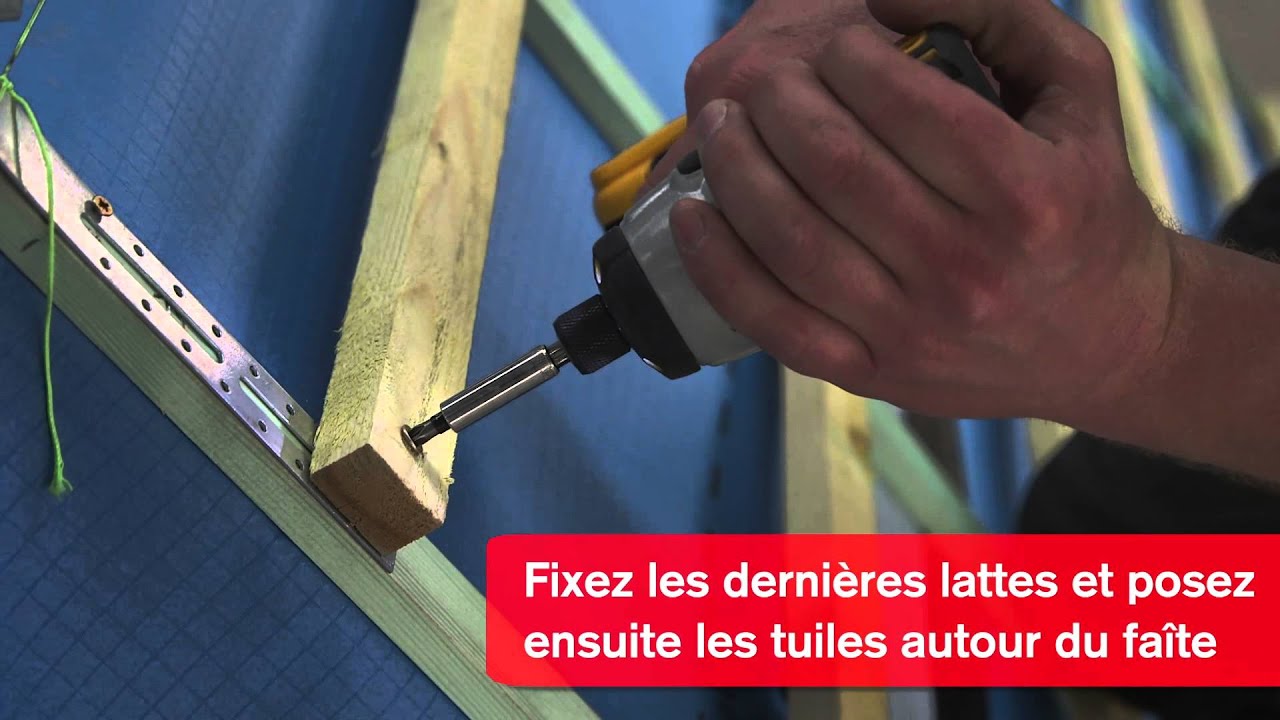 Conseils de mise en oeuvre wienerberger: 4. Faîte - pose sous-toiture + supports de latte faîtière