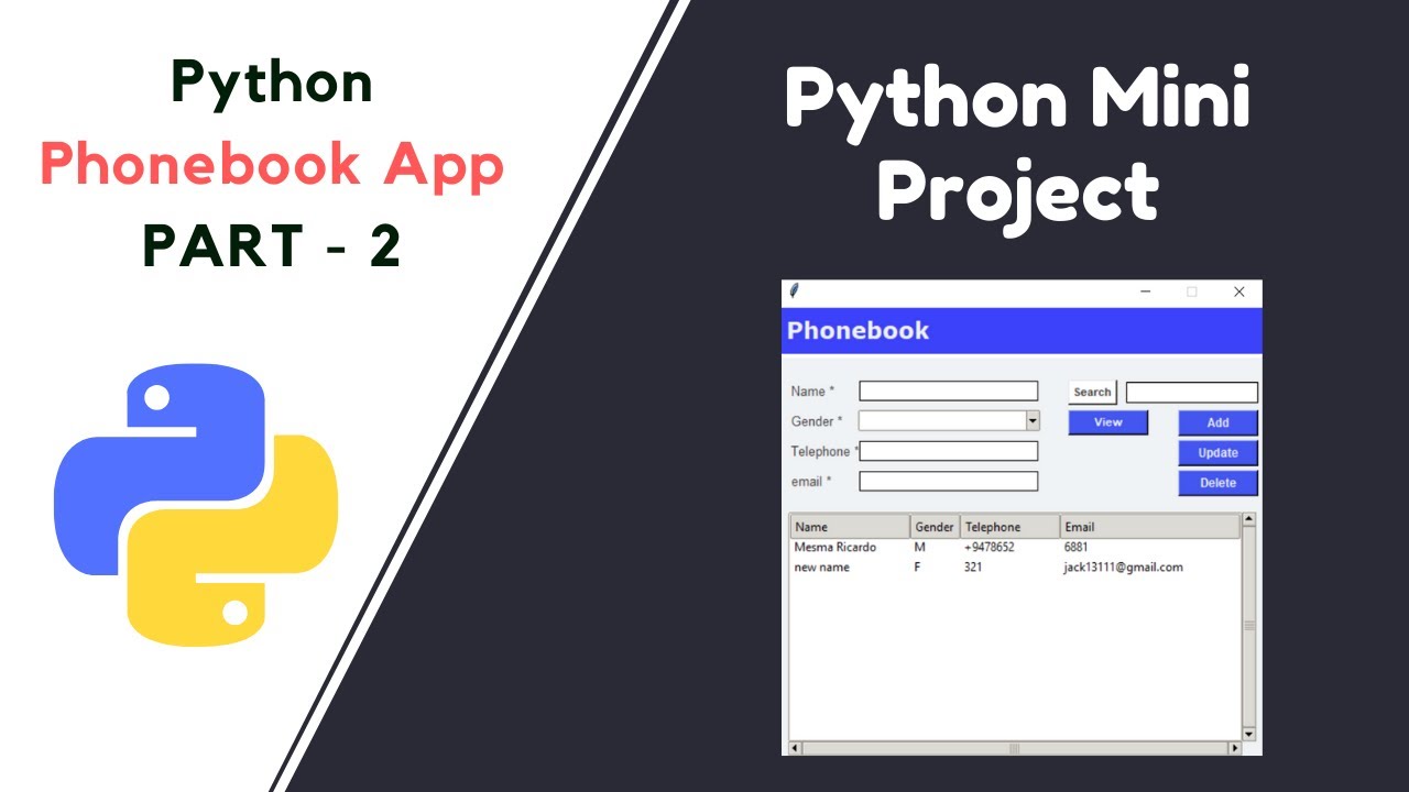 Phonebook app using Python with source code | File Structure mini project | PART 2