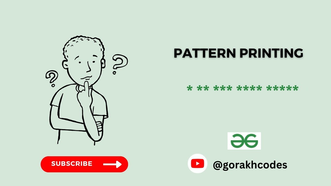 Pattern Printing || @GeeksforGeeks  || Problem Solving || Solution || Gorakh Codes