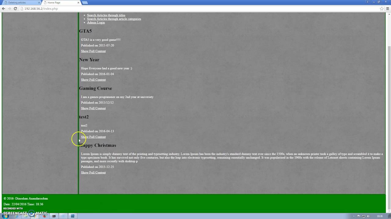 Web Programming Assignment 2 website demonstration