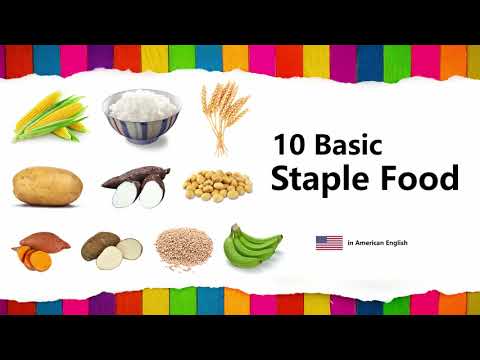 Learn Staple Food in English (10 Basic Names with Spelling)