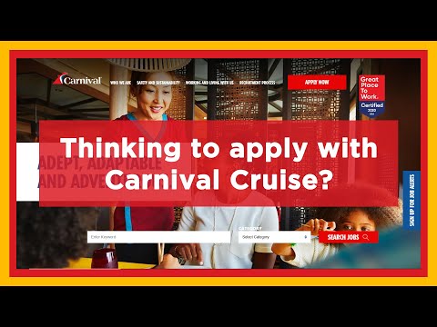How to register for an account and apply for a job with Carnival Cruise
