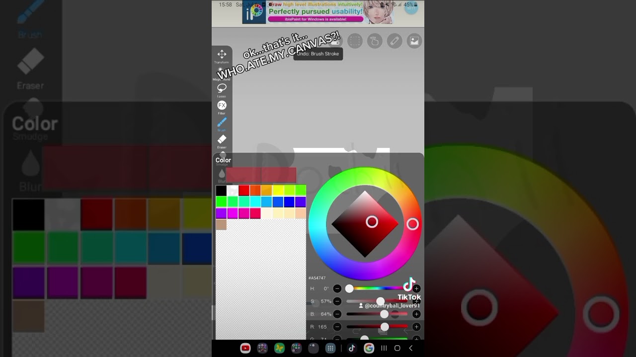 WHO ATE THE CANVAS- 😭🤚 #ibispaintx #fyp #viral #art #trending #ibispaint #canvas #funny