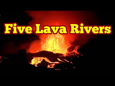 Five Lava Rivers Flooding Natthagi And Meradalir Valleys/ Iceland Fagradalsfjall Volcano