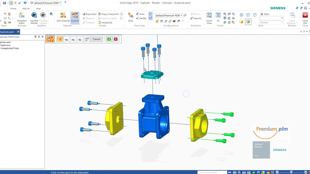 Explode Assembly in Solid Edge