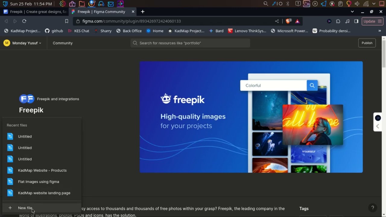 Using freepik plugin in figma