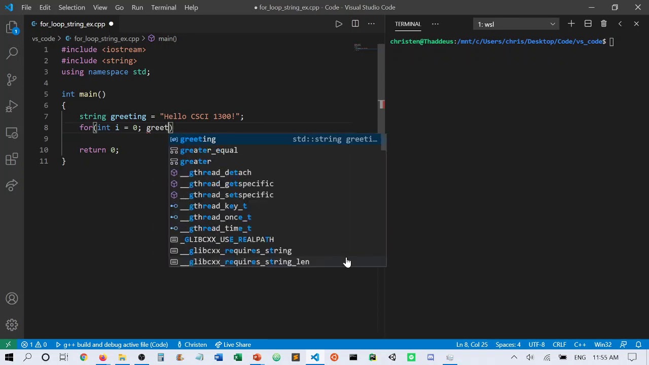 Designing for() loop to traverse a string