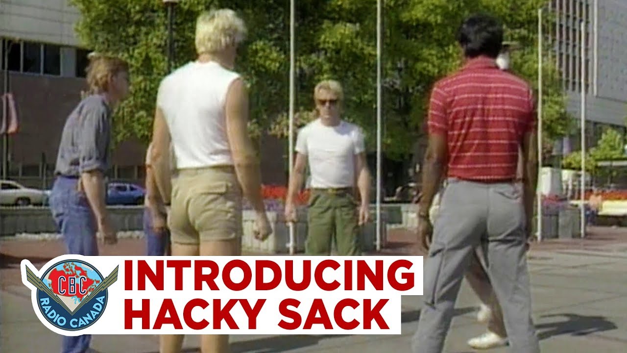 Introducing Hacky Sack 'the 1985 version of Frisbee'
