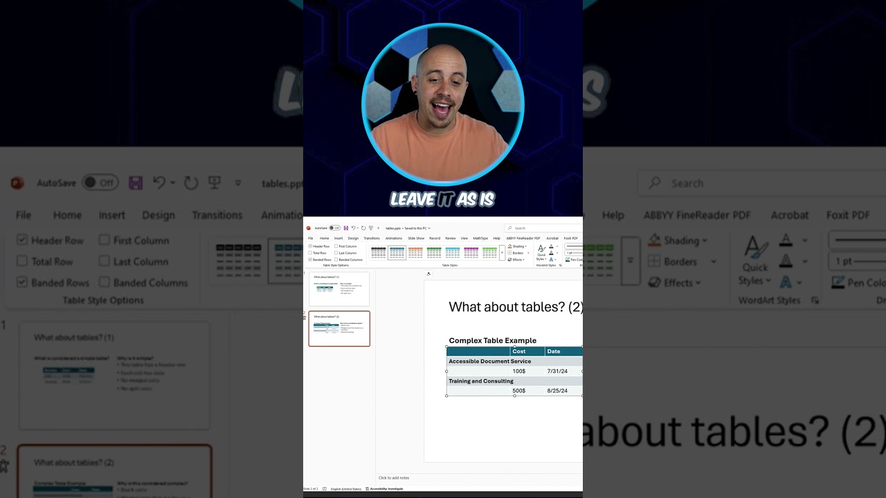 Convert PowerPoint Tables to PDF in Adobe Acrobat Pro DC