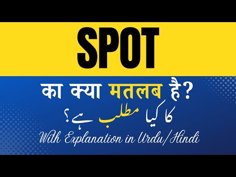 Spot Meaning in Hindi | Spot Ka Kya Matlab Hota Hai' Hindi/Urdu Explanation Included